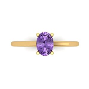 clara pucci 1.0 ct oval cut solitaire simulated alexandrite engagement wedding bridal promise anniversary ring 18k yellow gold size 9.5