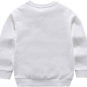 PTPUKE Unisex Kids Cotton Crewneck Long Sleeve Thin Sweatshirt 1-8Years T-Shirts White