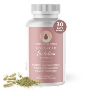 holistic lactation® advanced lactation formula (30 servings), supplement to support milk supply, contains organic moringa and milk thistle extract, fenugreek-free