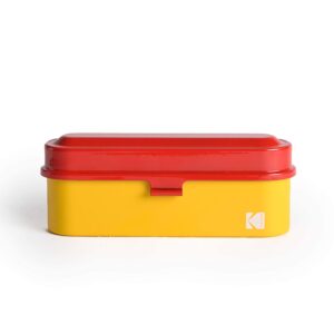 KODAK Film Case - for 5 Rolls of 35mm Films - Compact, Retro Steel Case to Sort and Safeguard Film Rolls (Red) (Film is not Included)