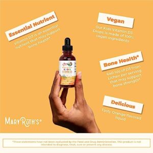 MaryRuth Organics USDA Organic Vitamin D3 Liquid Drops for Kids | 640 IU Vitamin D3 Per Serving | Kids Immune Support & Bone Health Supplement | Formulated for Ages 4-13 | 0.5oz | 30 Servings