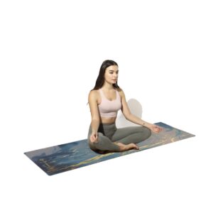 Shakti Warrior Ajna Natural Rubber yoga mat - Premium Printed Natural Eco-friendly Non-Slip Mat Great for Hot Yoga, Pilates, Workouts (72 inch x 24 inch x 3mm thick)