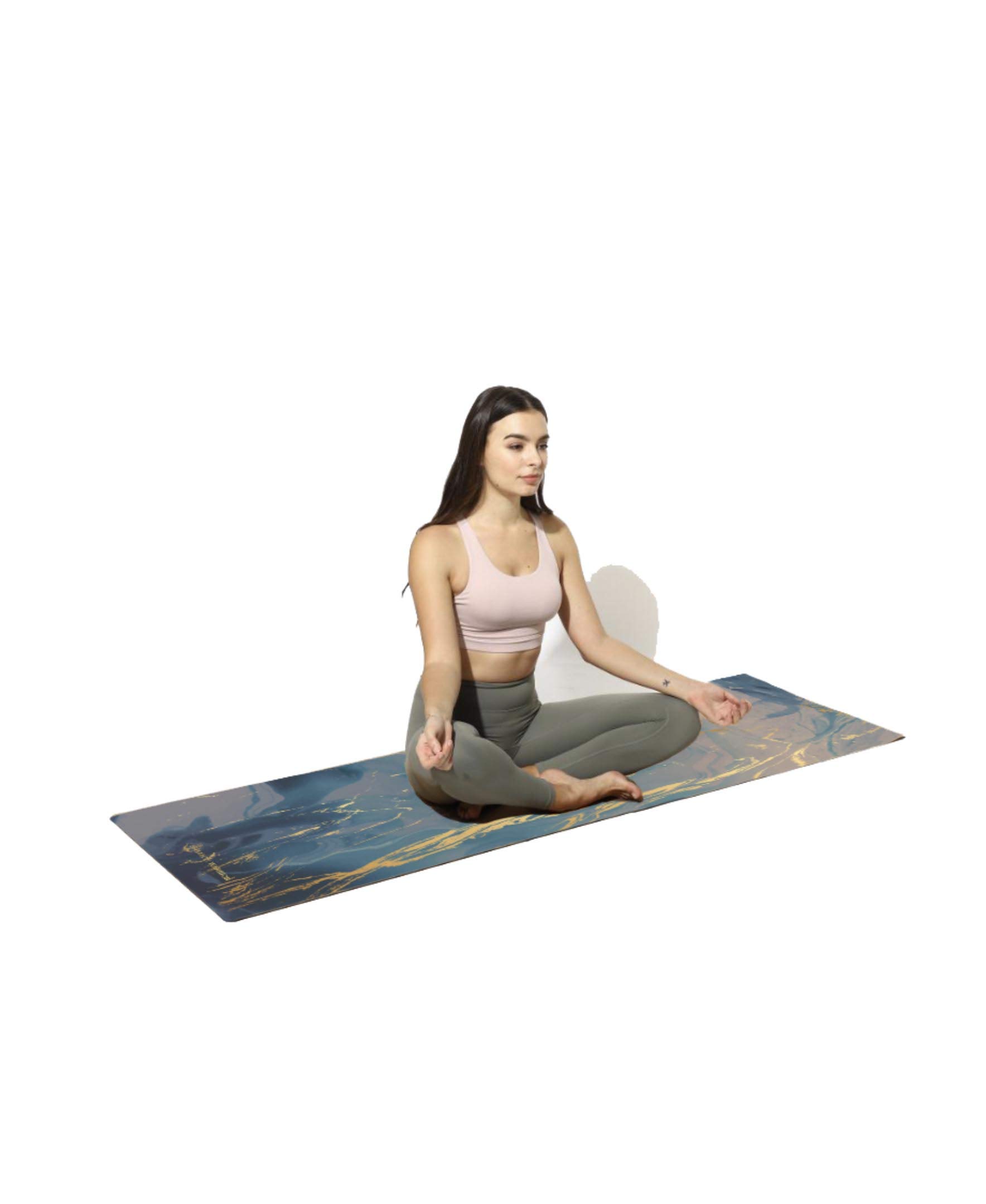 Shakti Warrior Ajna Natural Rubber yoga mat - Premium Printed Natural Eco-friendly Non-Slip Mat Great for Hot Yoga, Pilates, Workouts (72 inch x 24 inch x 3mm thick)