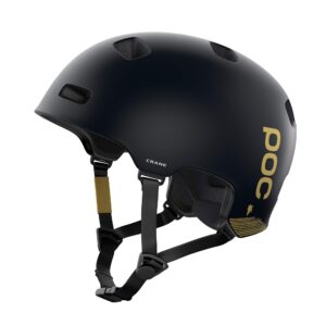 poc crane mips fabio edition helmet uranium black matte/gold, xs/s