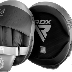 RDX Boxing Pads Curved Focus Mitts, Maya Hide Leather Mark PRO Hook and Jab Training Pads, MMA Muay Thai Kickboxing Coaching Martial Arts Punching Hand Target Strike Shield