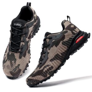 Kricely Men's Trail Running Shoes Fashion Hiking Sneakers for Men Camo Tennis Cross Training Shoe Mens Casual Outdoor Walking Footwear Size 11