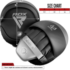 RDX Boxing Pads Curved Focus Mitts, Maya Hide Leather Mark PRO Hook and Jab Training Pads, MMA Muay Thai Kickboxing Coaching Martial Arts Punching Hand Target Strike Shield