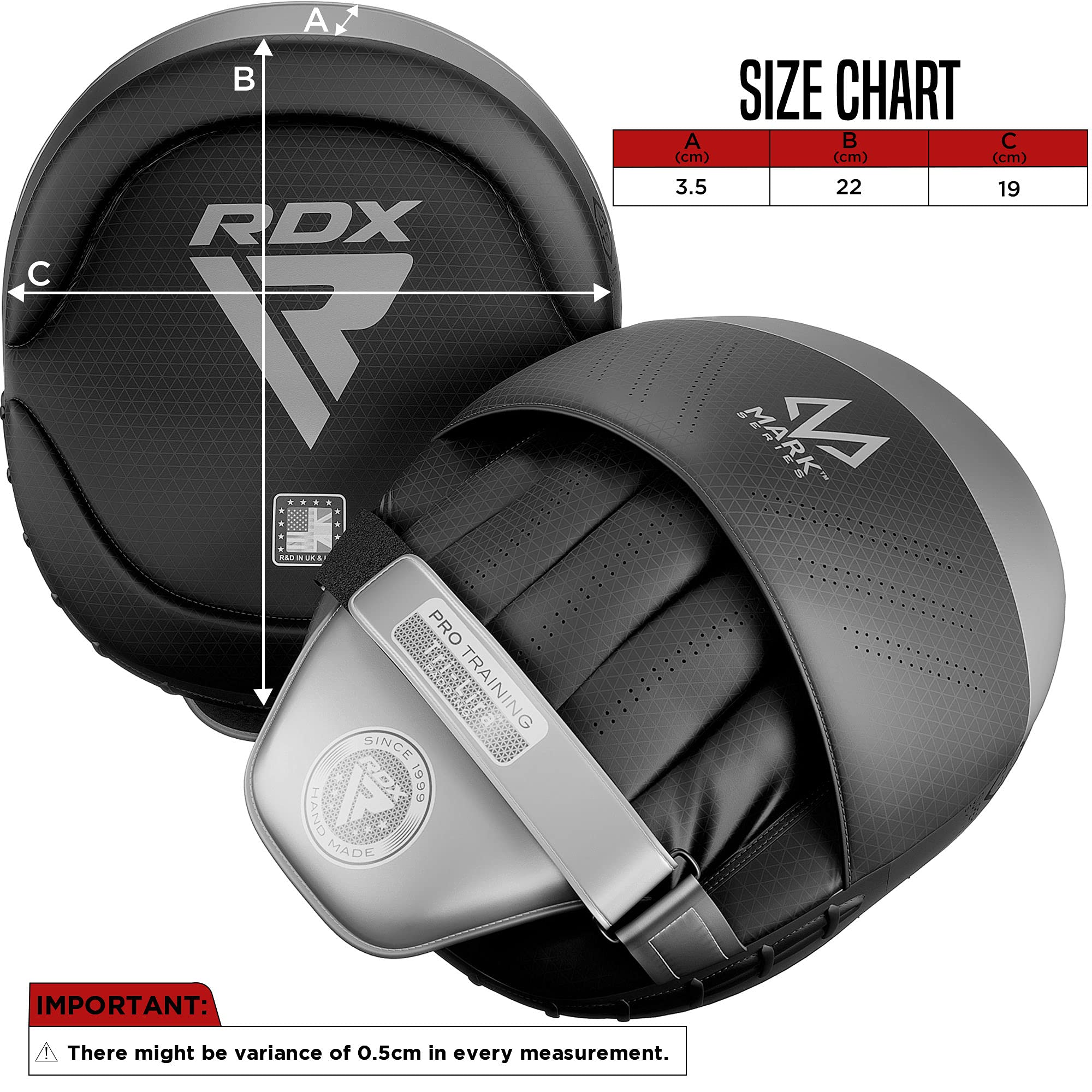 RDX Boxing Pads Curved Focus Mitts, Maya Hide Leather Mark PRO Hook and Jab Training Pads, MMA Muay Thai Kickboxing Coaching Martial Arts Punching Hand Target Strike Shield