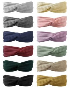 knotted headbands for women and girls, head bands no slip fashion for women and girls, 12 pcs headbands for girls with 12 colors