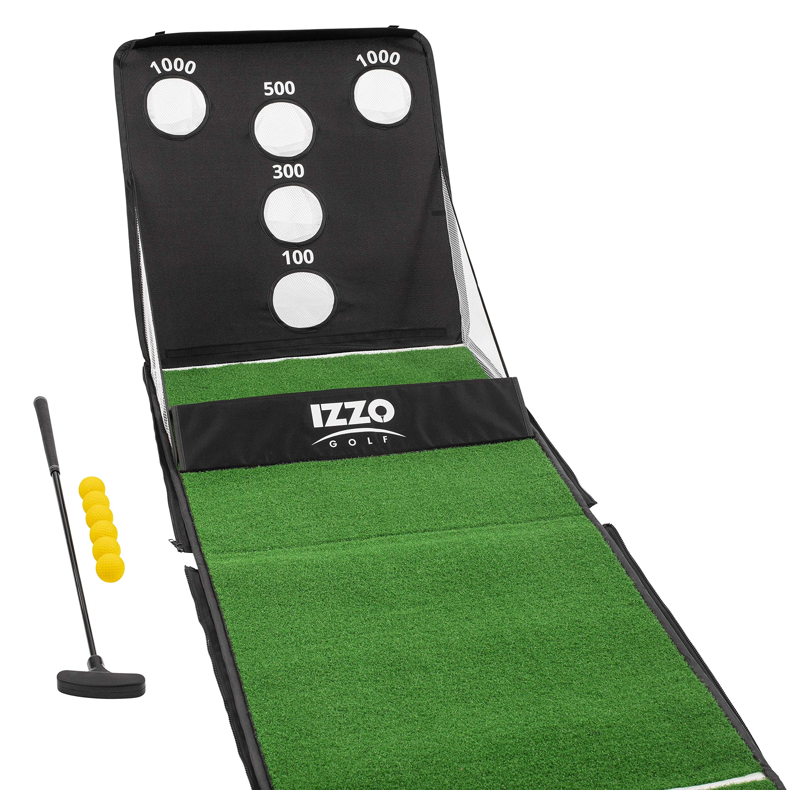 IZZO Arcade Golf Putting Game Set - Golf Game Set Includes 6 Practice Golf Balls and Universal Golf Putter