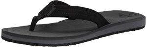 quiksilver men's carver suede 3 point flip flop athletic sandal, grey 1, 11