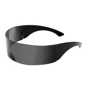 feisedy 80s futuristic cyclops cyber visor sunglasses men women punk style cosplay b2740