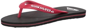 quiksilver boy's molokai kids flip flop youth sandal, black 2, 3 little kid