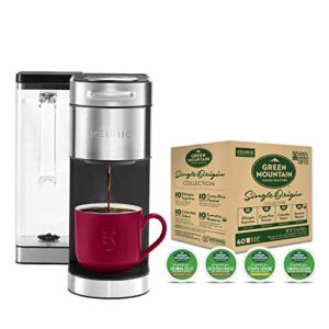 keurig k-supreme plus coffee maker with green mountain coffee roasters single origin collection variety pack, 40 count