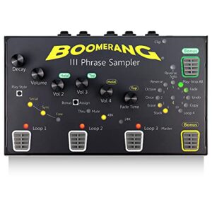 guitar looper pedal boomerang iii open box - run 4 separate loops - multi effects loop pedal station - electric guitar, bass, keyboard, dj - fits small guitar pedal board - pro loop machine