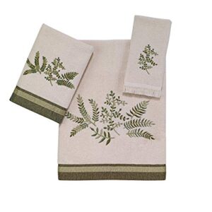 avanti linens - 3pc towel set, soft & absorbent cotton towels (greenwood collection, ivory)