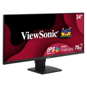 viewsonic va3456-mhdj 34 inch 21:9 ultrawide wqhd 1440p ips monitor with ultra-thin bezels, ergonomics design, hdmi, and displayport inputs for home and office