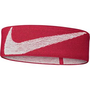 nike logo knit elastic headband (red)