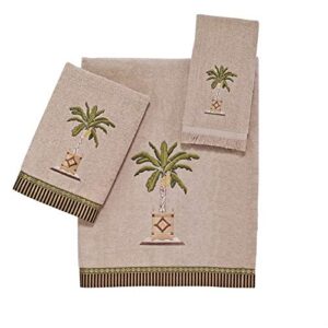 avanti linens - 3pc towel set, soft & absorbent cotton towels (banana palms collection)