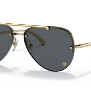 Versace VE2231-100287 Sunglasses GOLD w/DARK GREY 60mm