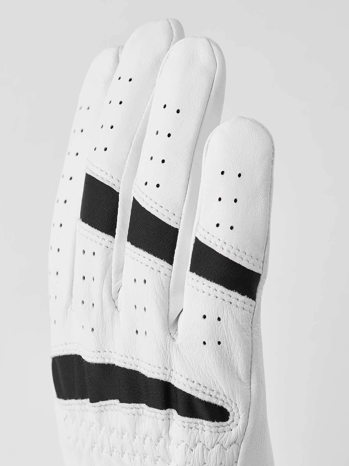 Hestra Golf Leather Right Glove - Off White/Black | 7