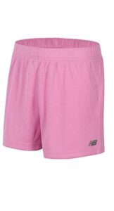 new balance girl's athletic core short, candy pink, 5