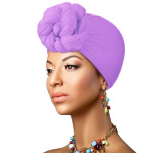 9 Pieces Stretch Head Wraps in 9 Colors Scarf Women African Turban Long Hair Scarf Soft Hair Band for Women Tie Head Scarves