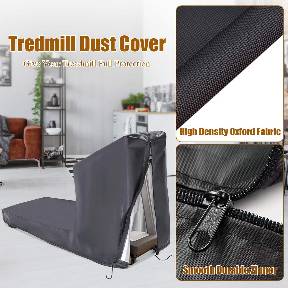 Flymer Treadmill Cover Waterproof Outdoor, Heavy Duty Dust Protective Cover for Treadmill Indoor, All Season Running Machine Cover (81" L x 37" W x 67" H)