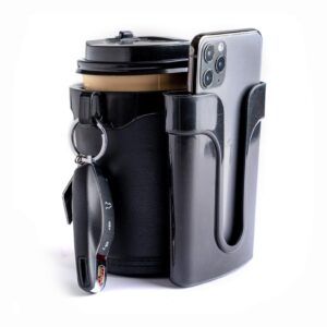 Yoyoapple Bike Cup Holder Handlebar with Cell Phone Keys Holder Bicycle Drink Beer Holder Black