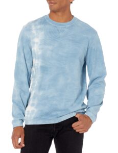 paige mens jaxton long sleeve pullover sweatshirt, raw silk/misty sky, small us