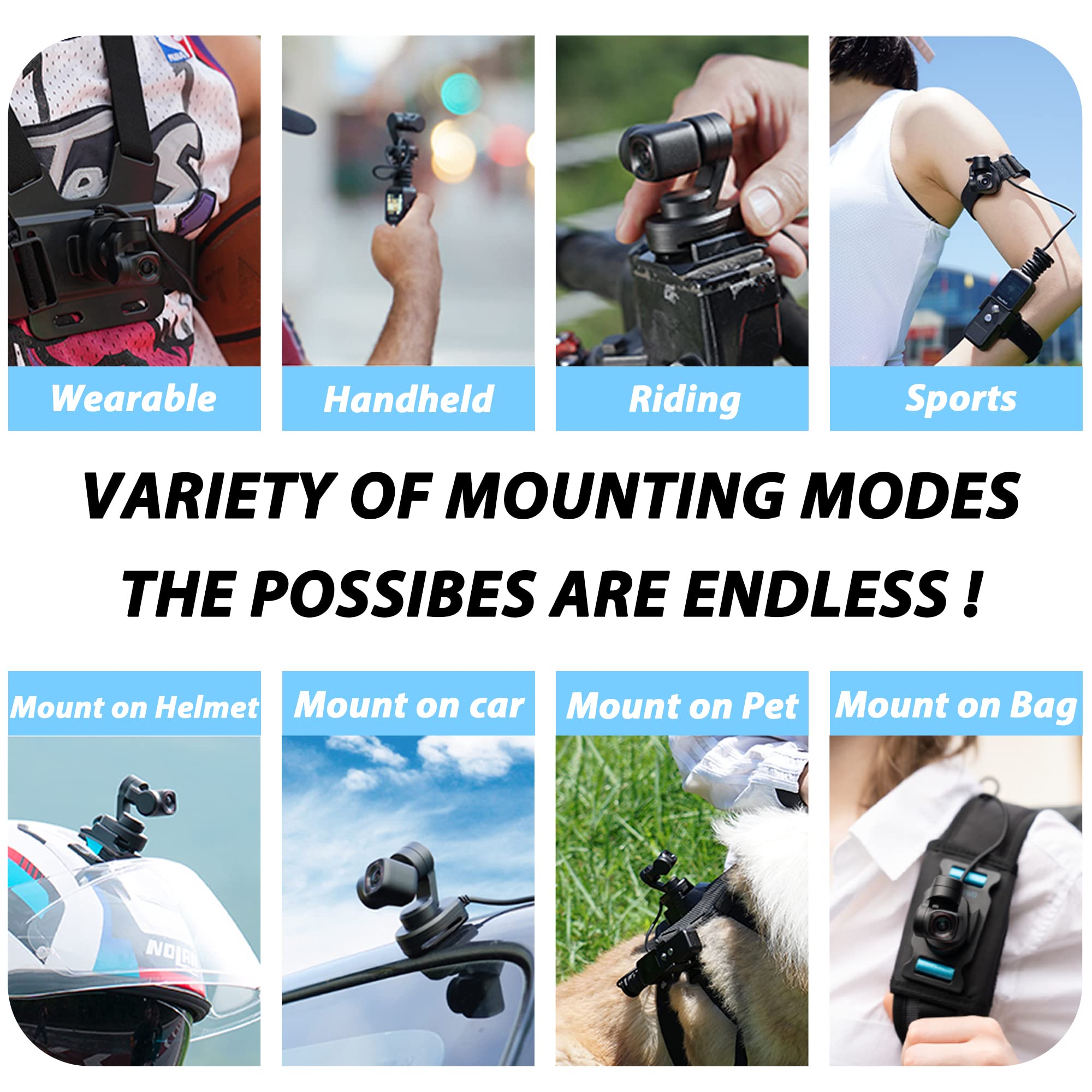 Feiyu Pocket 2S Gimbal Integrated Action Camera Handheld 3-axis Stabilizer 4K Video Record,Split-Designed for Motorcycle Car Pets,Magnetic Alloy Boby with Mic,130° Wide,YouTube TikTok Vlog,App