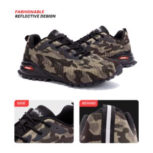 Kricely Men's Trail Running Shoes Fashion Hiking Sneakers for Men Camo Tennis Cross Training Shoe Mens Casual Outdoor Walking Footwear Size 9