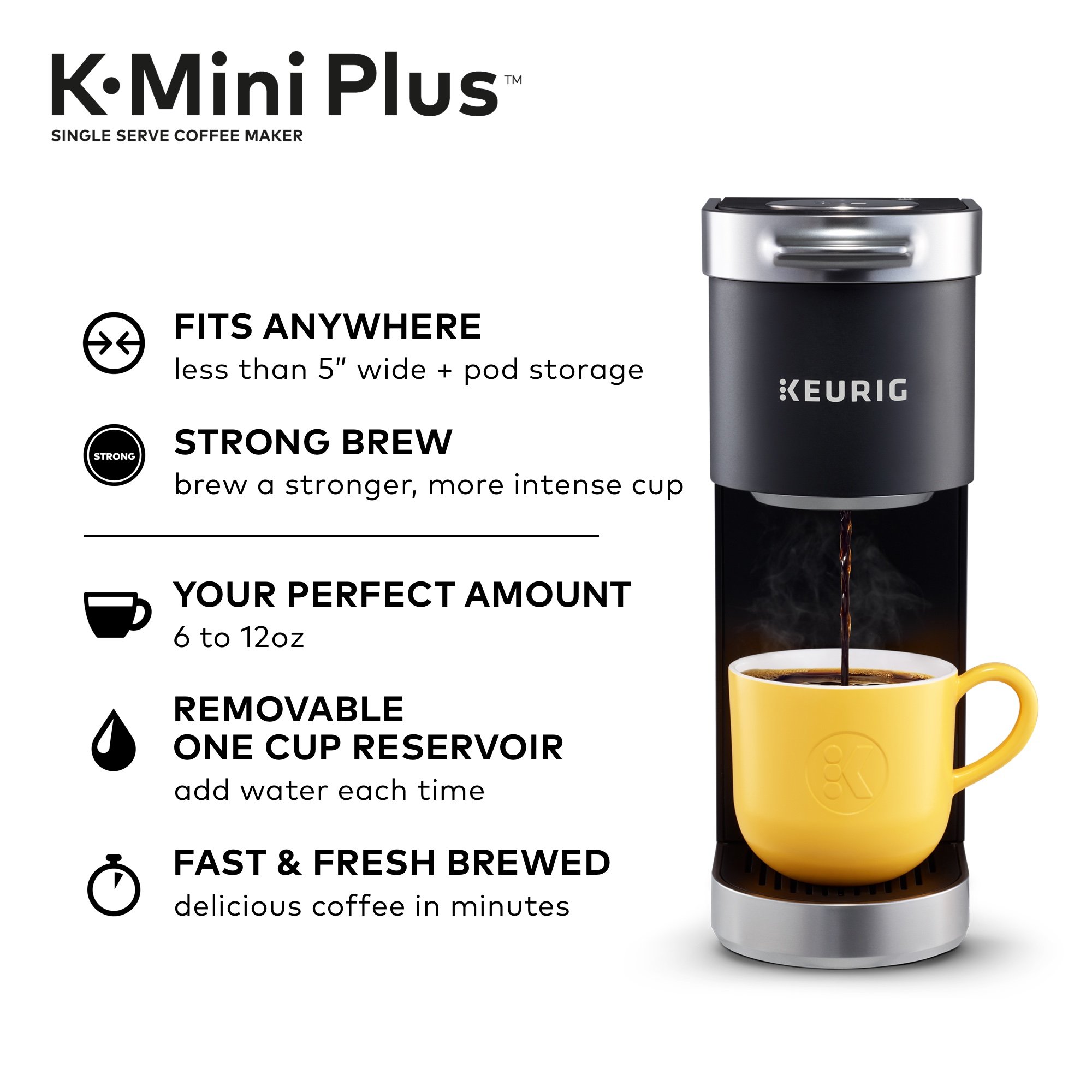 Keurig K-Mini Plus Coffee Maker with Green Mountain Coffee Roasters Favorites Collection Variety Pack, 40 Count