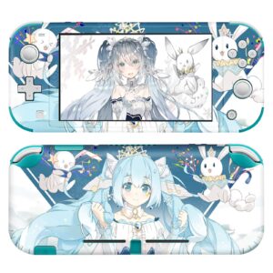 dlseego switch lite skin pretty pattern full wrap skin protective film sticker design for switch lite- blue girl