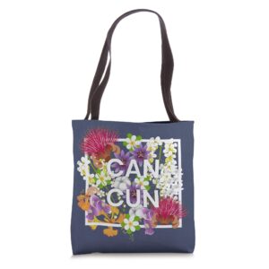 flowers of cancun word art - mexican pride tote bag