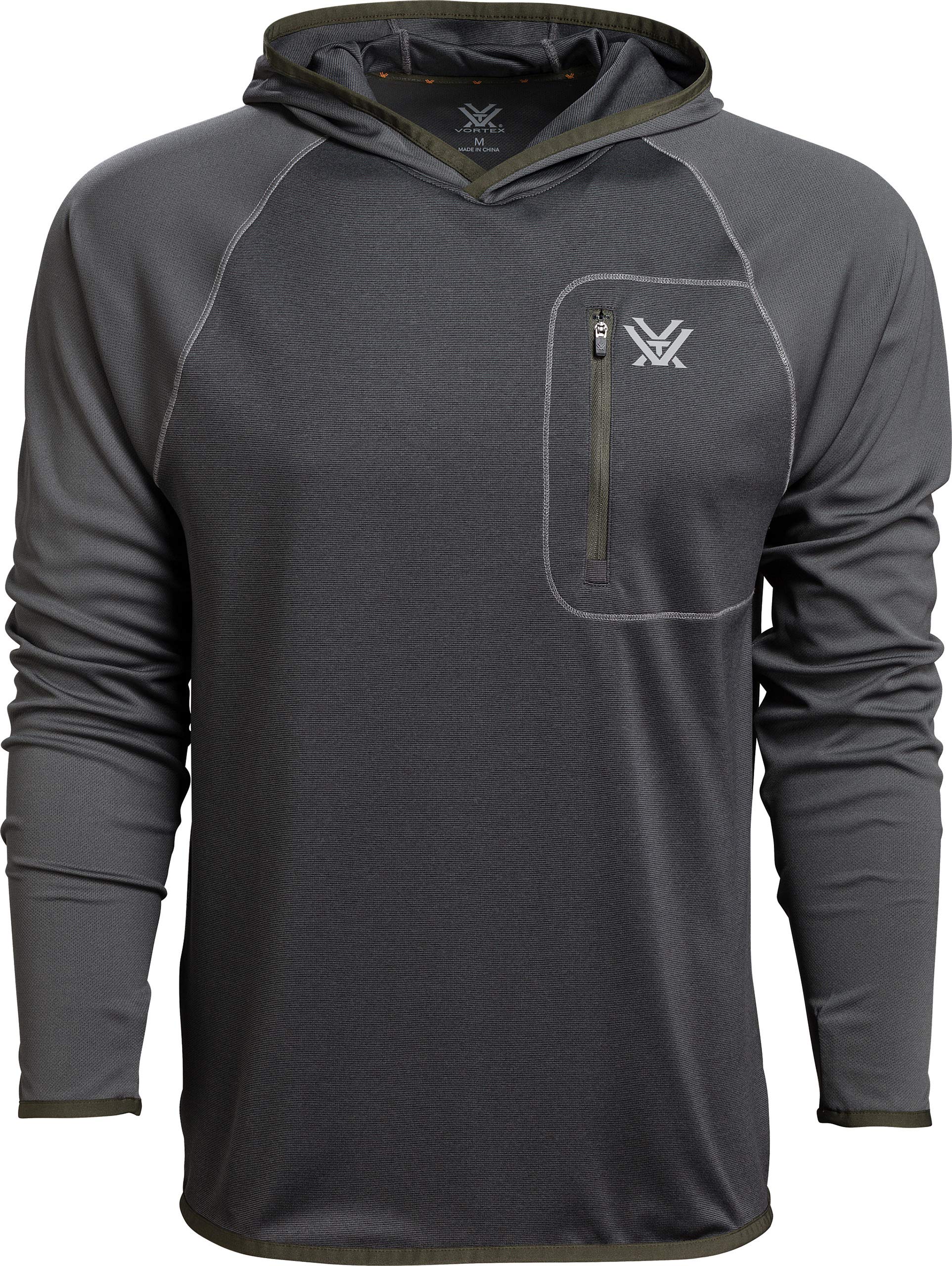 Vortex Optics Weekend Rucker Hooded Long Sleeve Shirt - Charcoal - Large