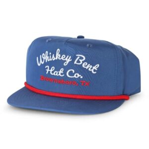 whiskey bent hat co. – the frio hat – vintage, outdoor, adjustable snapback rope hat, sun protection upf 50+, water resistant (us, alpha, one size, one size, blue)