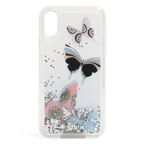 vera bradley women's glitter flurry protective phone case (fits multiple models), butterfly by, iphone x