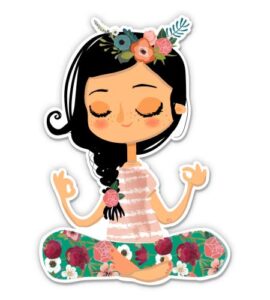 yoga girl pretty zen inner peace - 5" vinyl sticker - for car laptop i-pad - waterproof decal