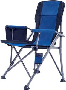 camping chairs for adults,portable folding lawn chair for outside,heavy duty camping chair support up to 330lbs,collapsible outdoor beach chair with cup holder(blue)