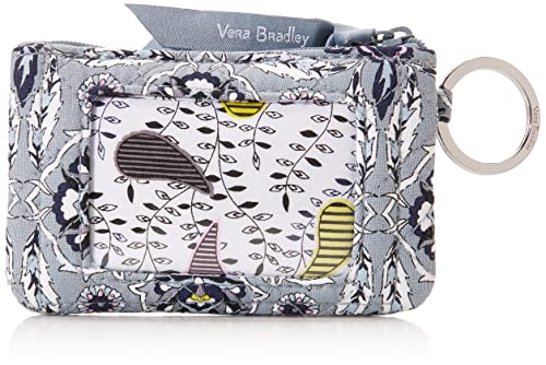 Vera Bradley Women's Cotton Zip ID Case Wallet, Plaza Tile - Recycled Cotton, One Size