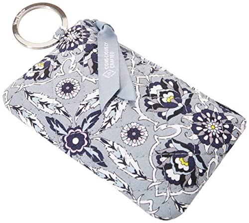 Vera Bradley Women's Cotton Zip ID Case Wallet, Plaza Tile - Recycled Cotton, One Size