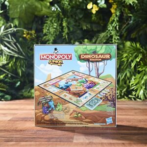 Hasbro Gaming Monopoly Junior Dinosaur Edition Board Game, 2-4 Players, with Dino-Themed Toy Tokens, Ages 5+ (Amazon Exclusive)