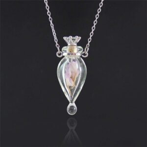 1PC Clear Tear Drop Vial Essential Oil Pendant Murano Glass Perfume Necklaces Blood vial bottle necklace for women