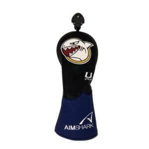 aimshark mark golf head covers/driver cover/fairway wood cover/utility cover (mark u/w cover black)