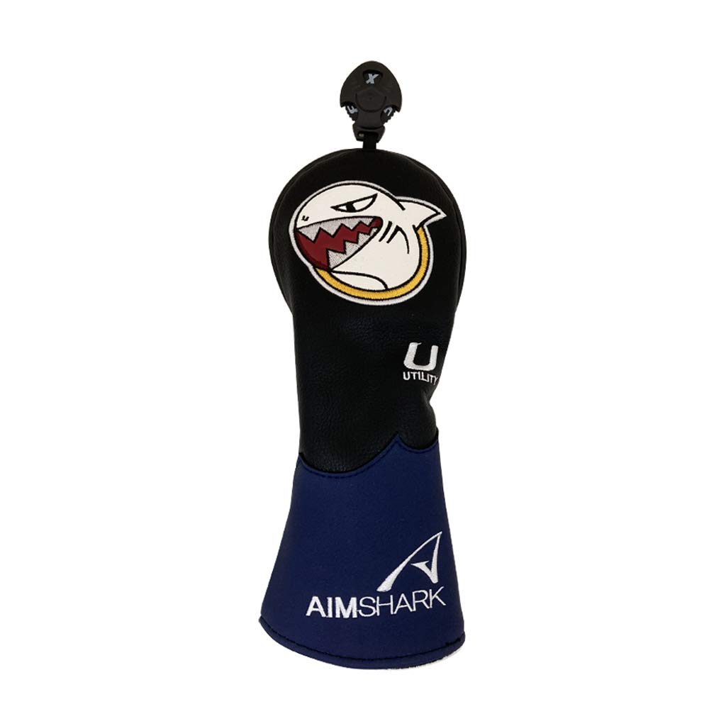 AIMSHARK Mark Golf Head Covers/Driver Cover/Fairway Wood Cover/Utility Cover (Mark U/W Cover Black)