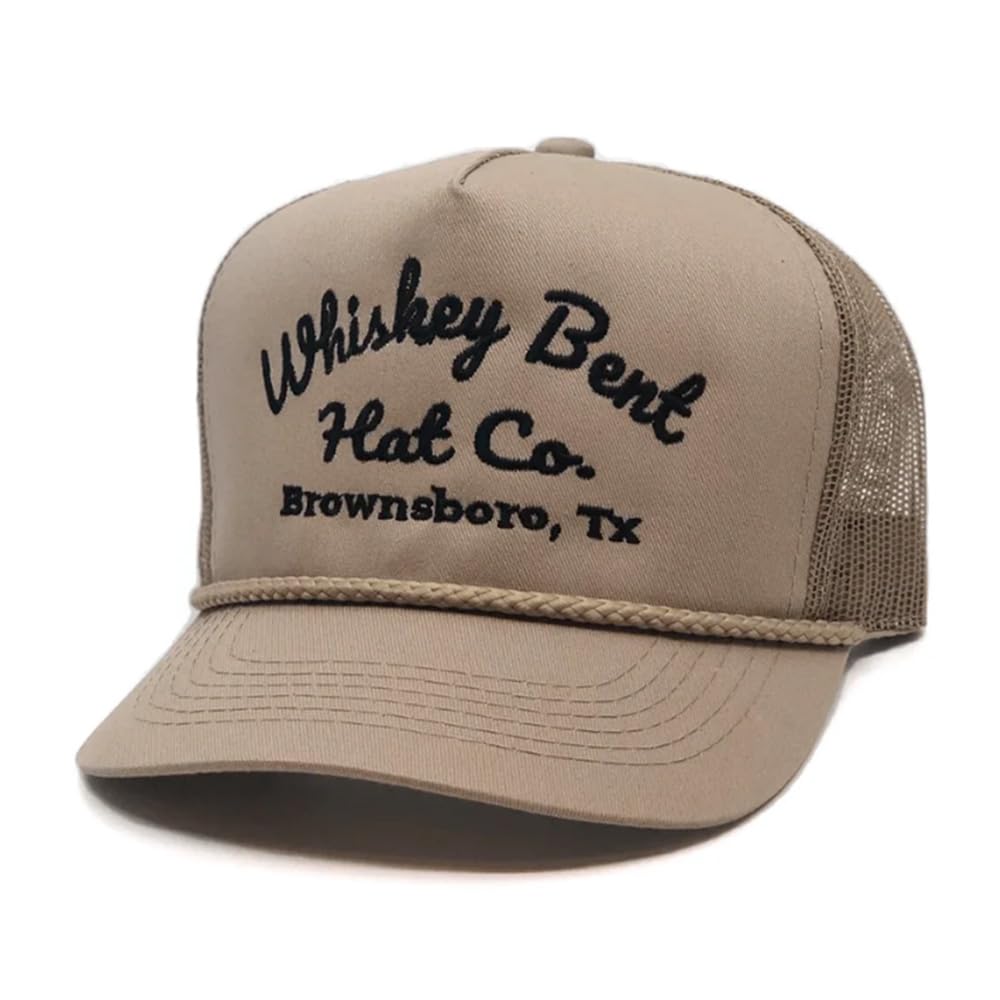 WHISKEY BENT HAT CO. Salebarn Roped Adjustable Snapback Hat (Tan)