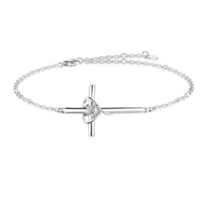 yzsfmzge cross bracelet 925 sterling silver bracelets for women adjustable bracelet