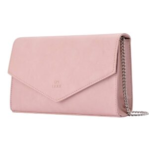 gm likkie clutch purse for women, evening envelope clutch bag, crossbody foldover pu leather shoulder handbag (pink)