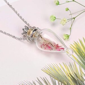 1PC Clear Tear Drop Vial Essential Oil Pendant Murano Glass Perfume Necklaces Blood vial bottle necklace for women